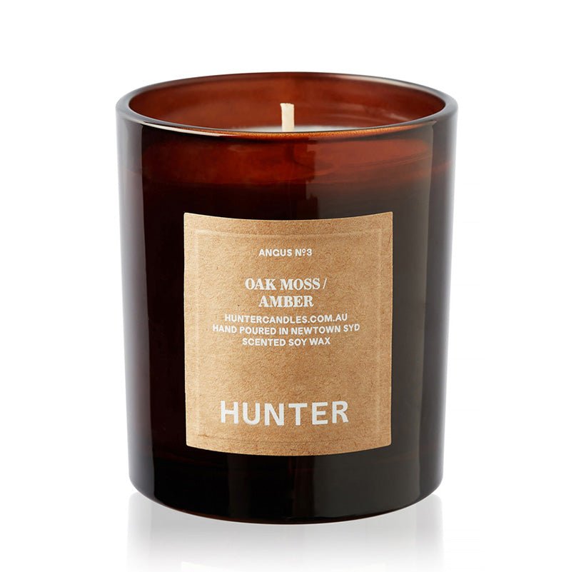 Hunter Candles Angus Oak Moss + Amber Candle – Bungalow Trading Co.
