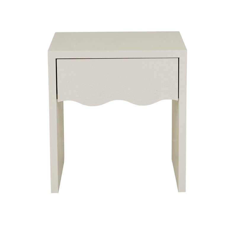Globewest Artie Wave Bedside Table Bone